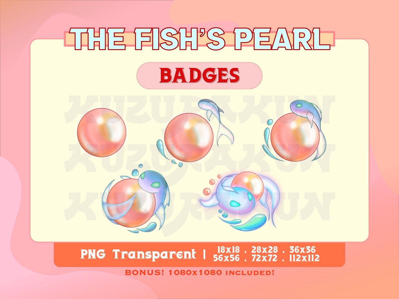 The Fish's Pearl Twitch Sub Bit Badges | Icons for Stream - Etsy