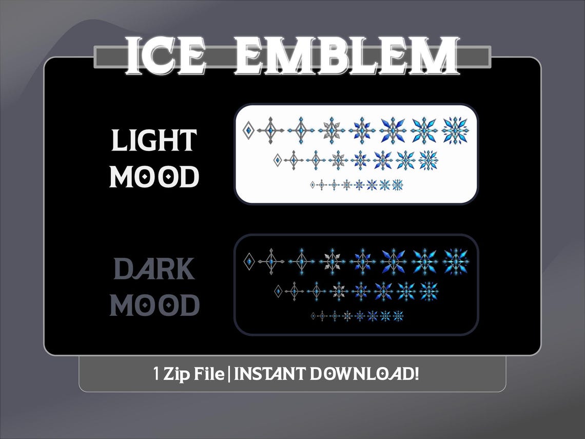 Ice Emblem Twitch Sub Bit Badges | Icons for Stream - Etsy
