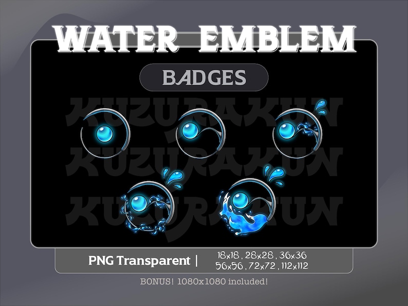 Water Emblem Twitch Sub Bit Badges Icons for Stream - Etsy