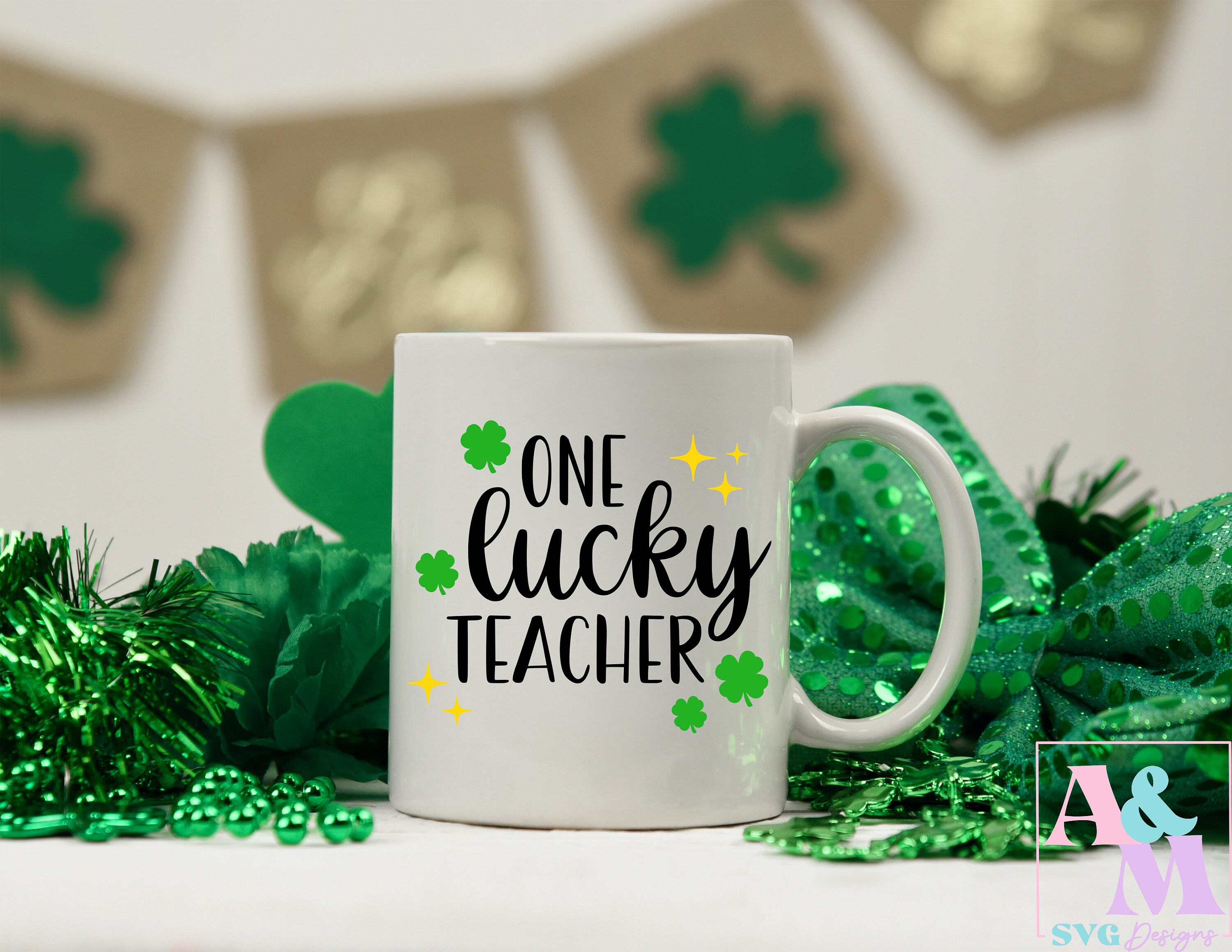 One Lucky Teacher - SVG - PNG - Sublimation Design - Cute Teacher Shirt ...