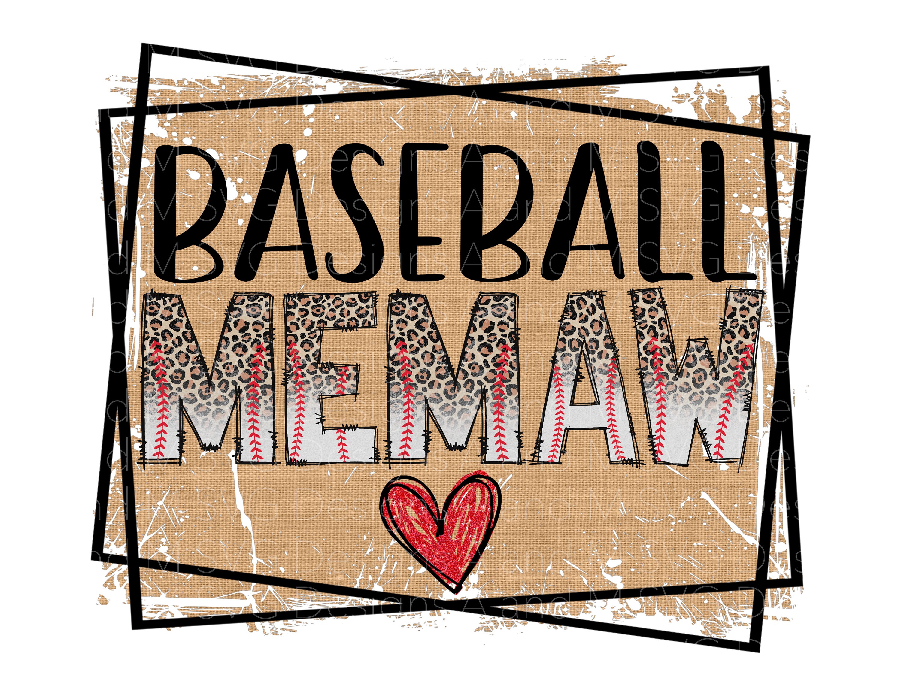 Baseball Memaw - Sublimation Design - PNG - Cute Shirt Design - Digital ...