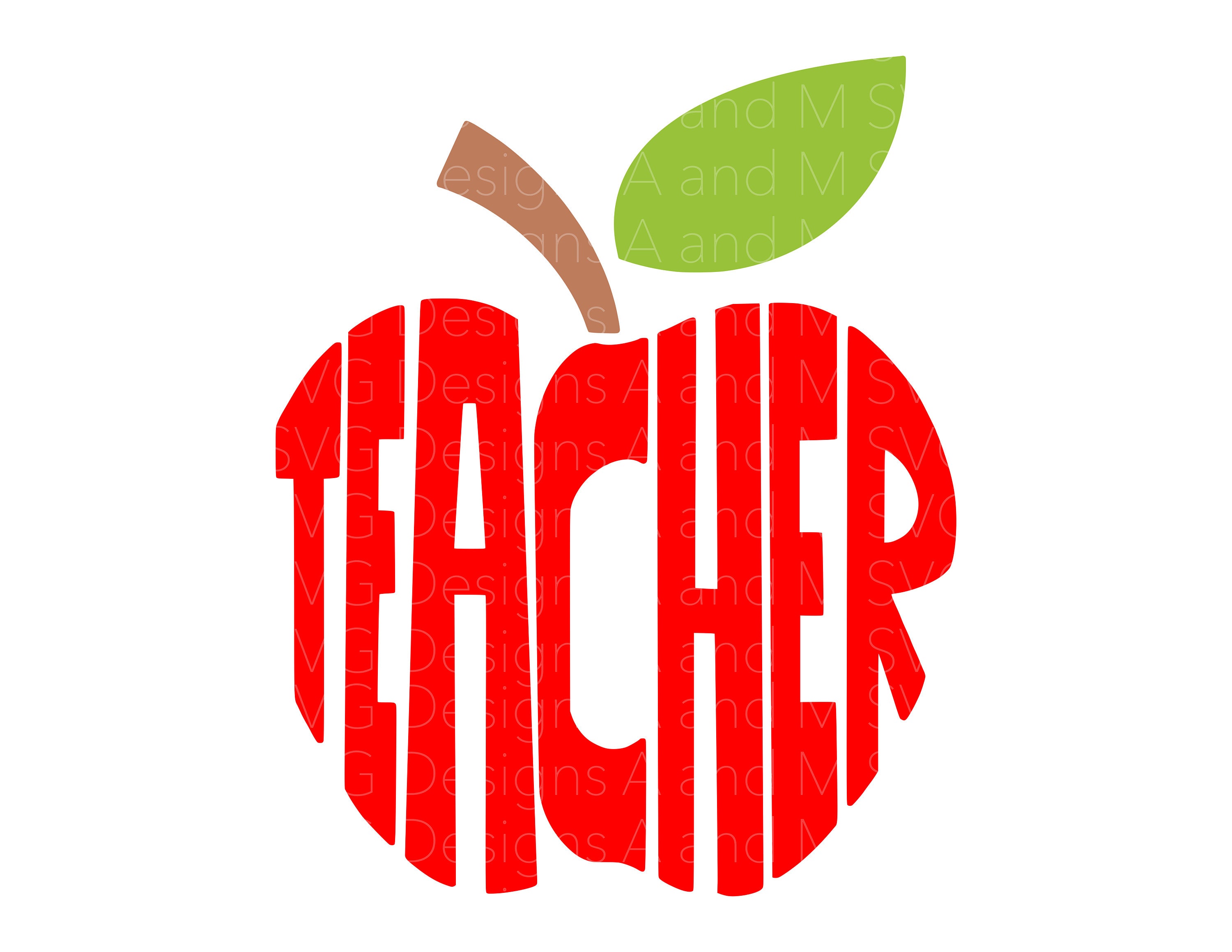 Teacher Apple SVG PNG Sublimation Design Cute Shirt Design Digital ...