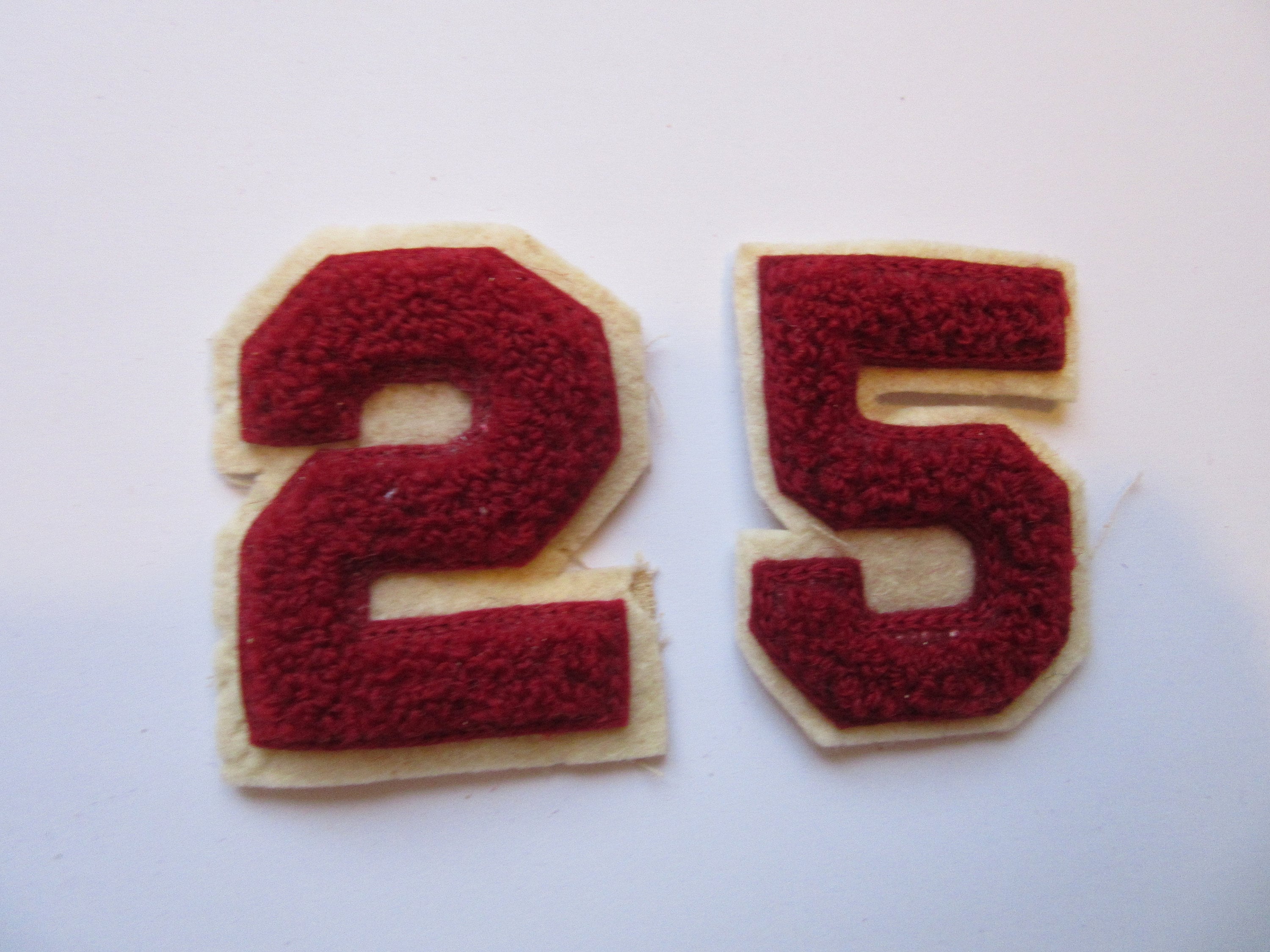 Numbers College Varsity Letterman Embroidered Sew on Patch 2 3/4 Tall ...