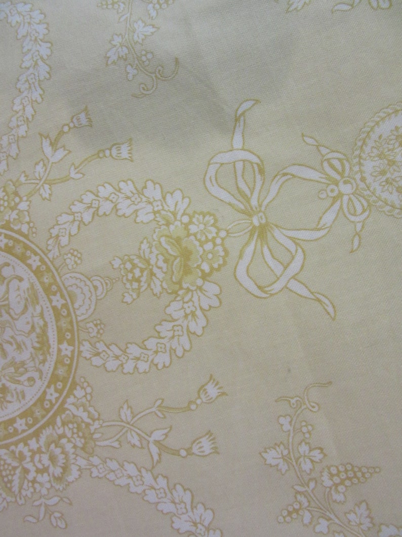 Vintage Style French Inspired Soft Yellow Fabric Remnant With - Etsy