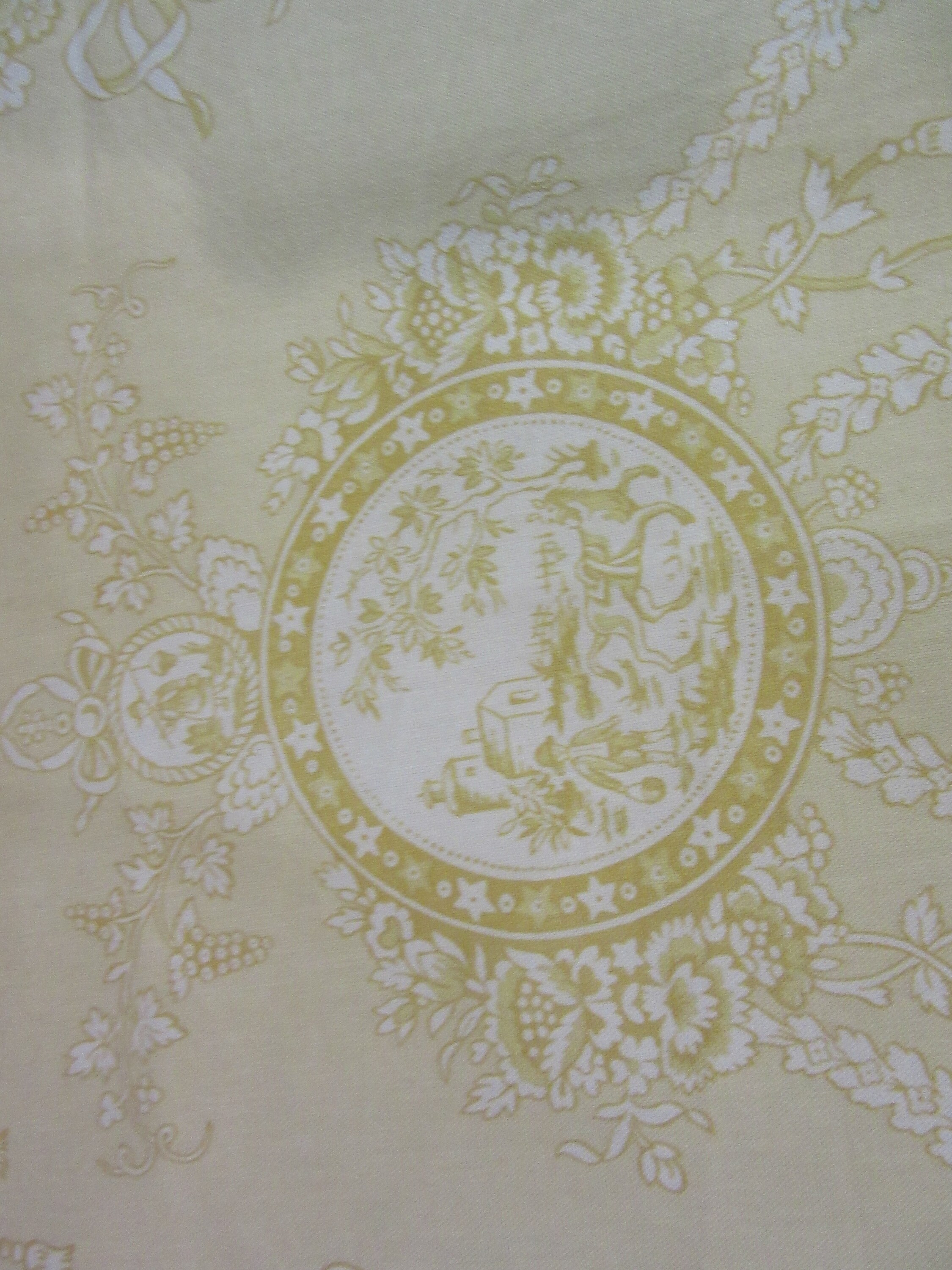 Vintage Style French Inspired Soft Yellow Fabric Remnant With - Etsy