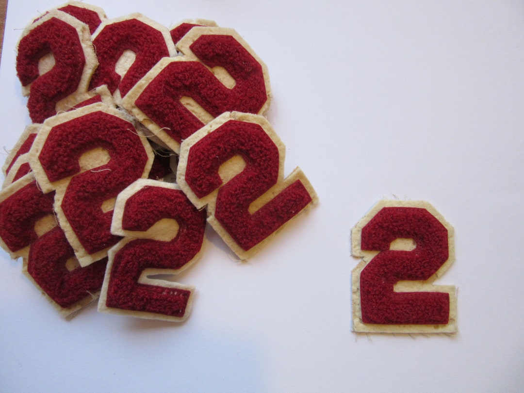 Numbers College Varsity Letterman Embroidered Sew on Patch 2 3/4 Tall ...