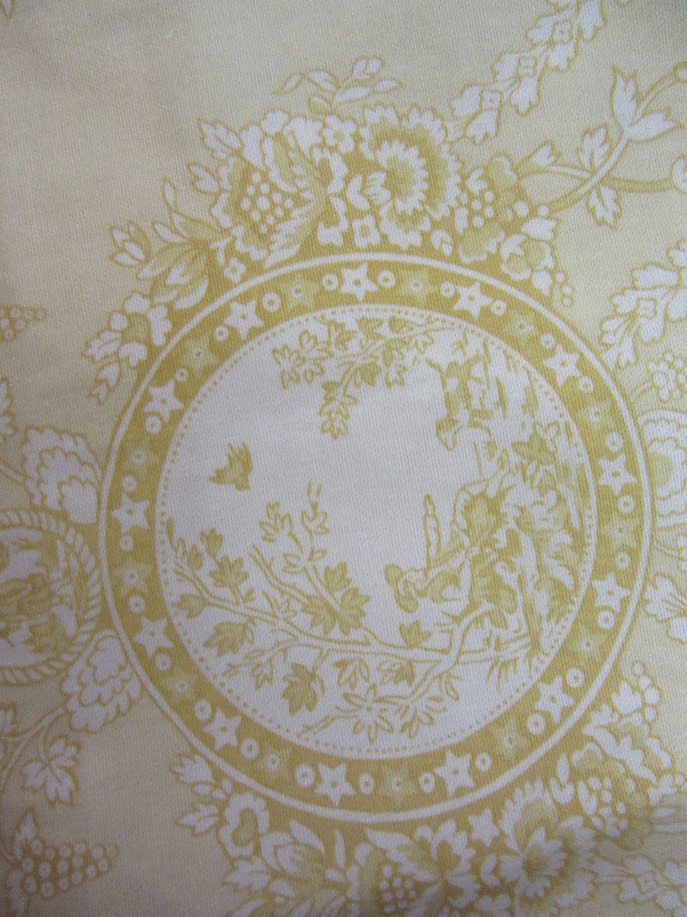Vintage Style French Inspired Soft Yellow Fabric Remnant With - Etsy
