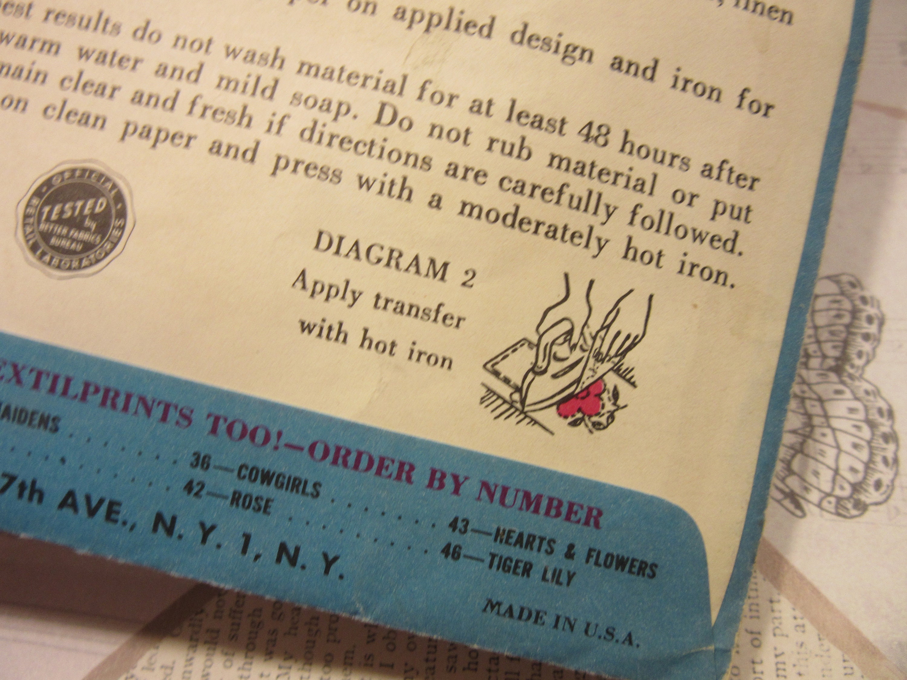 Vintage Iron on Transfer for Stitching Embroidery Patterns Sewing ...