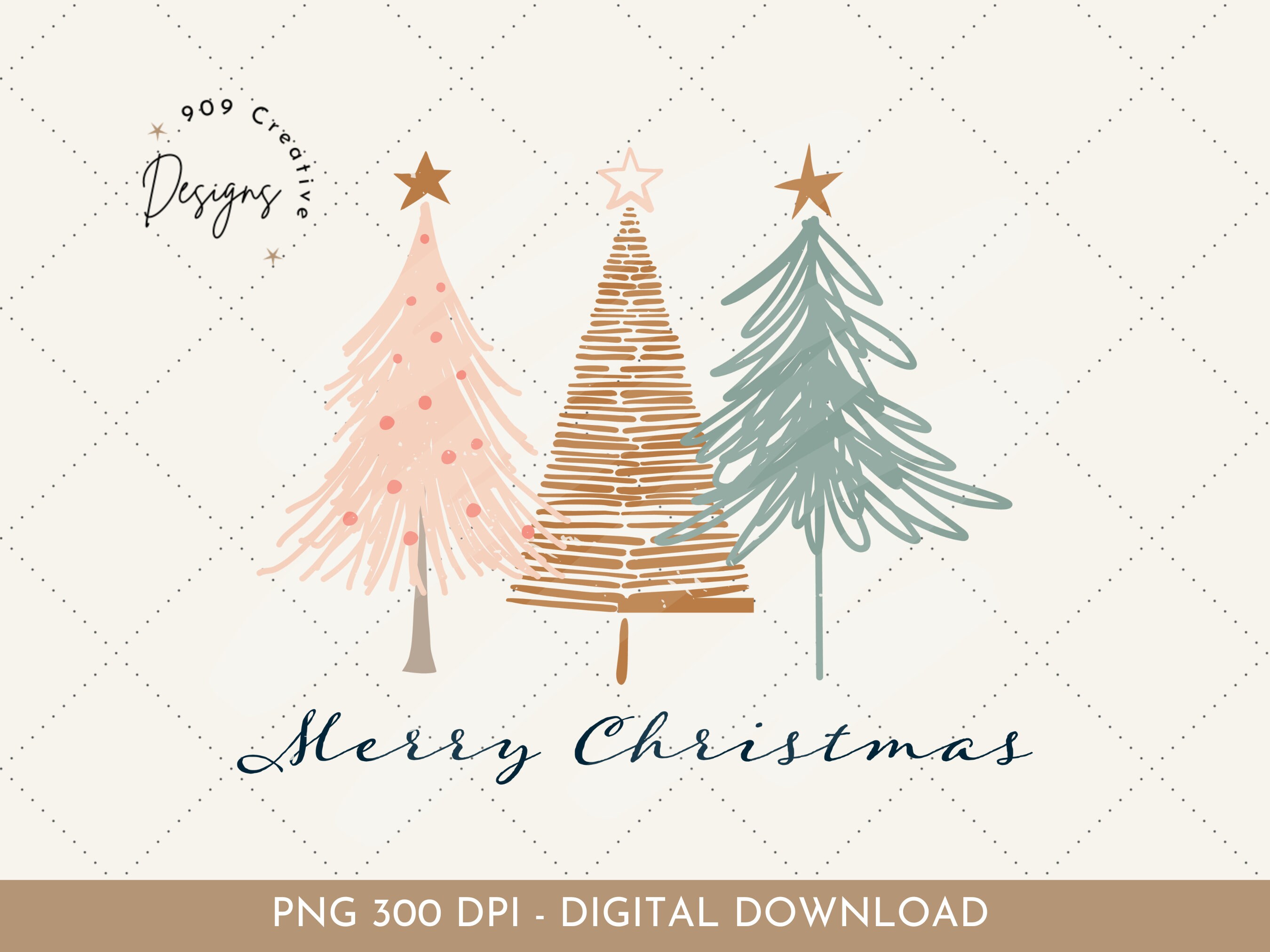 Boho Christmas Tree Png, Modern Christmas Tree Clipart, Merry Christmas ...