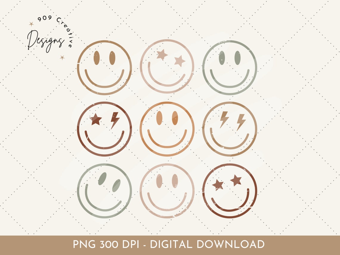 Retro Smiley Face Png, Emoji Clipart, Trendy Happy Face Png, Good Vibes ...