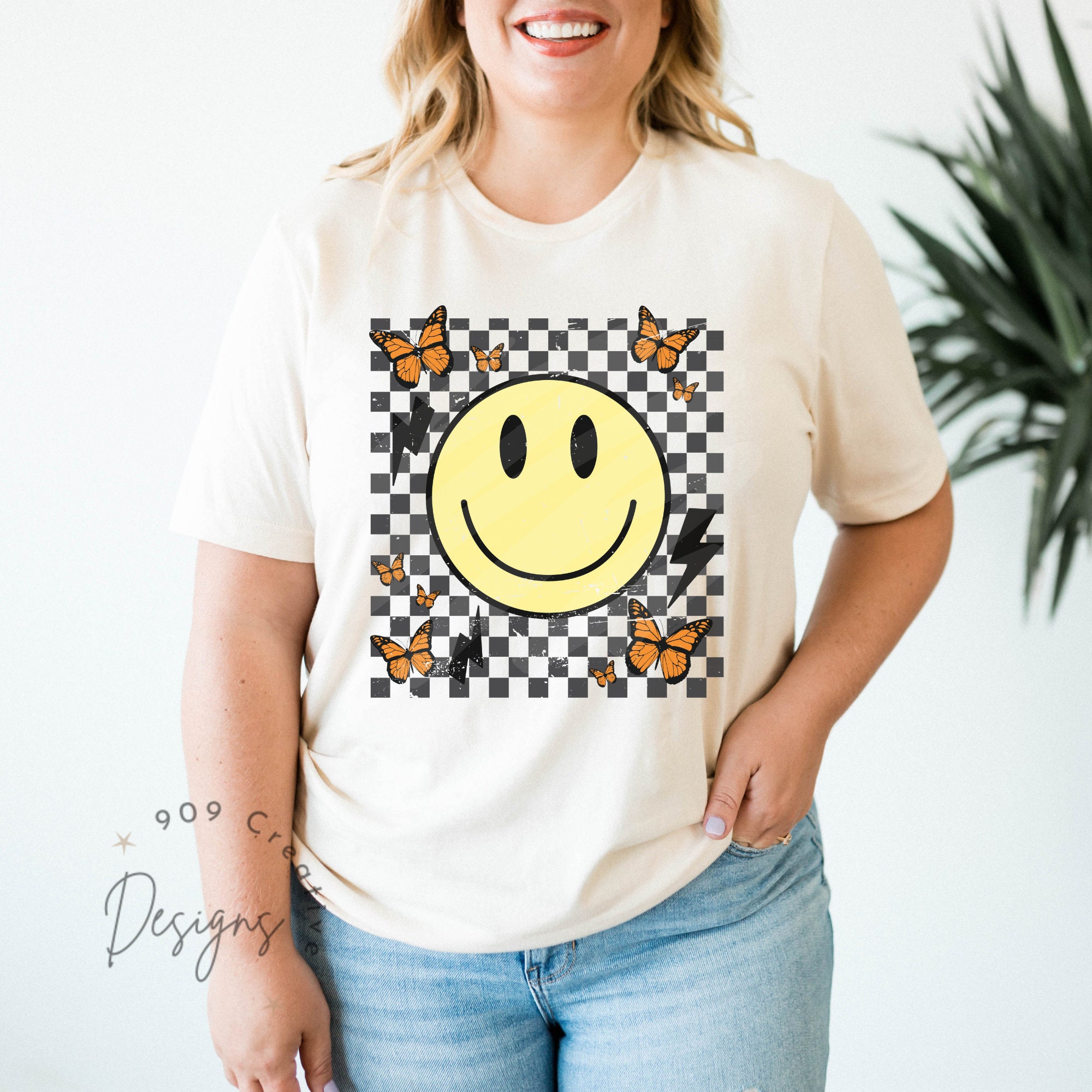 Smiley Face Png, Checkered Smiley, Groovy Clipart, 90s Png, Good Vibes ...