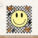 Smiley Face Png, Checkered Smiley, Groovy Clipart, 90s Png, Good Vibes ...