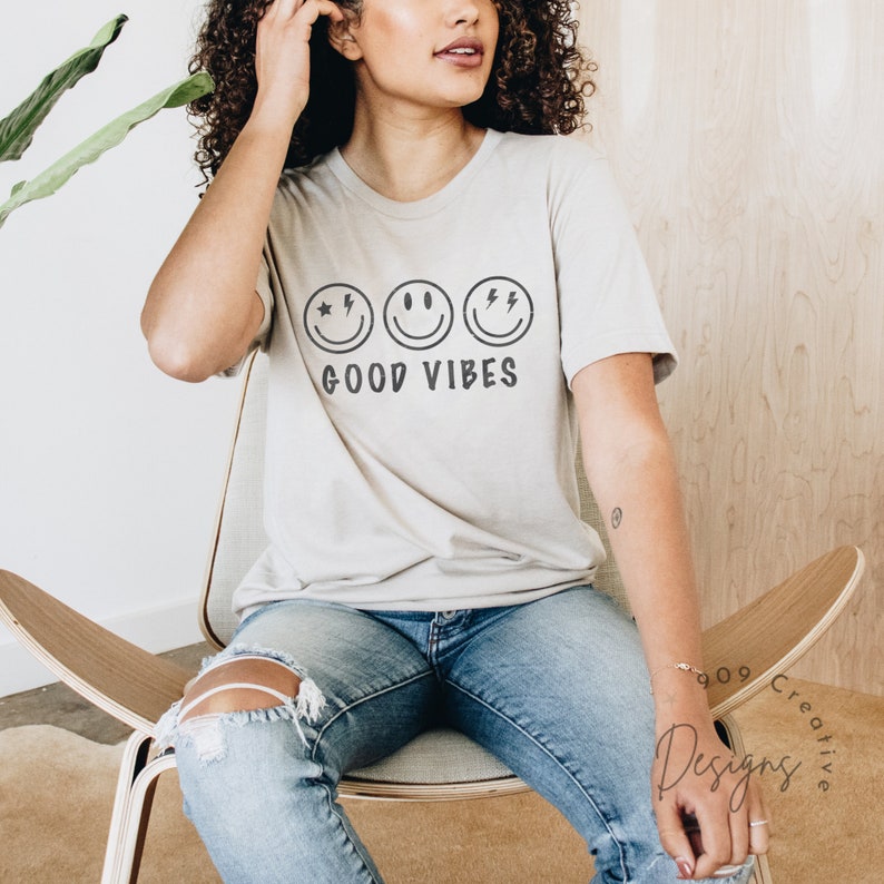 Retro Good Vibes Smiley Face Png Trendy Png Happy Face Png - Etsy