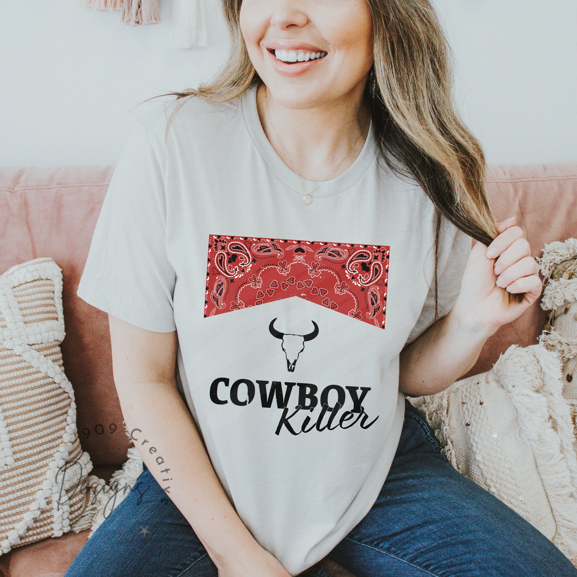 Cowboy Killer Png, Bandana Pattern, Paisley Print, Western Png, Bull ...