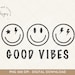 Retro Good Vibes Smiley Face Png, Trendy Happy Face Png, Emoji Clipart ...