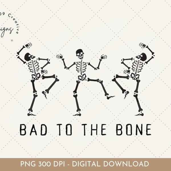 Bad to the Bone Halloween Png - Etsy