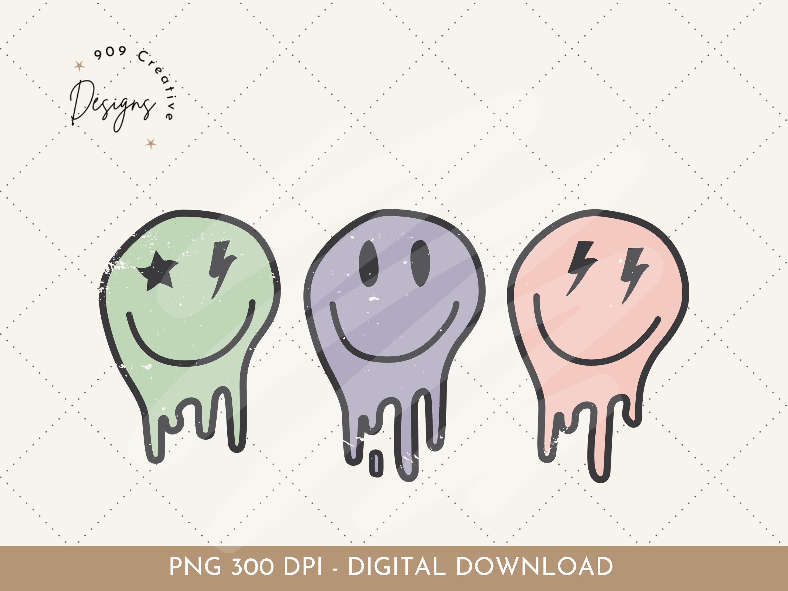 Melting Smiley Face PNG, Lightning Bolt, Emoji Clipart (digital ...