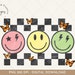 Retro Smiley Face Png, Checkered Smiley, Emoji Clipart, Happy Face Png ...