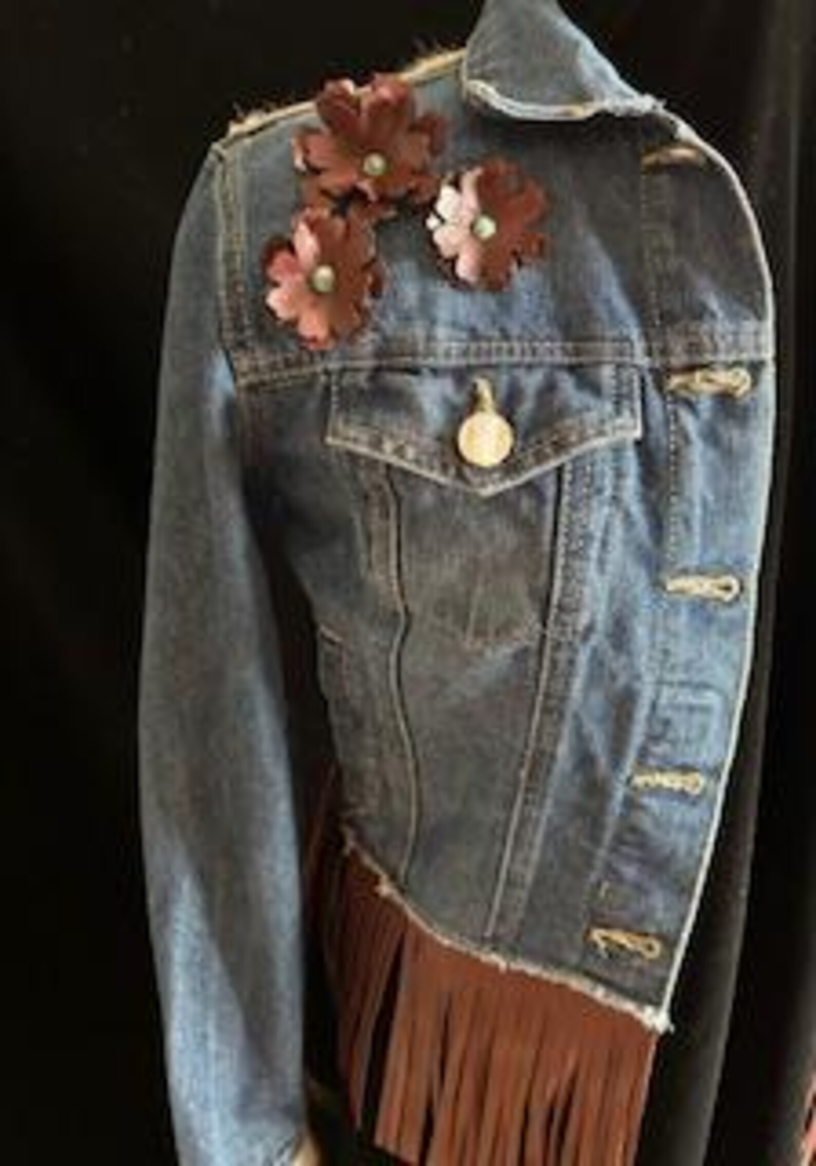 Custom Denim & Leather Jacket - Re-styled - Etsy
