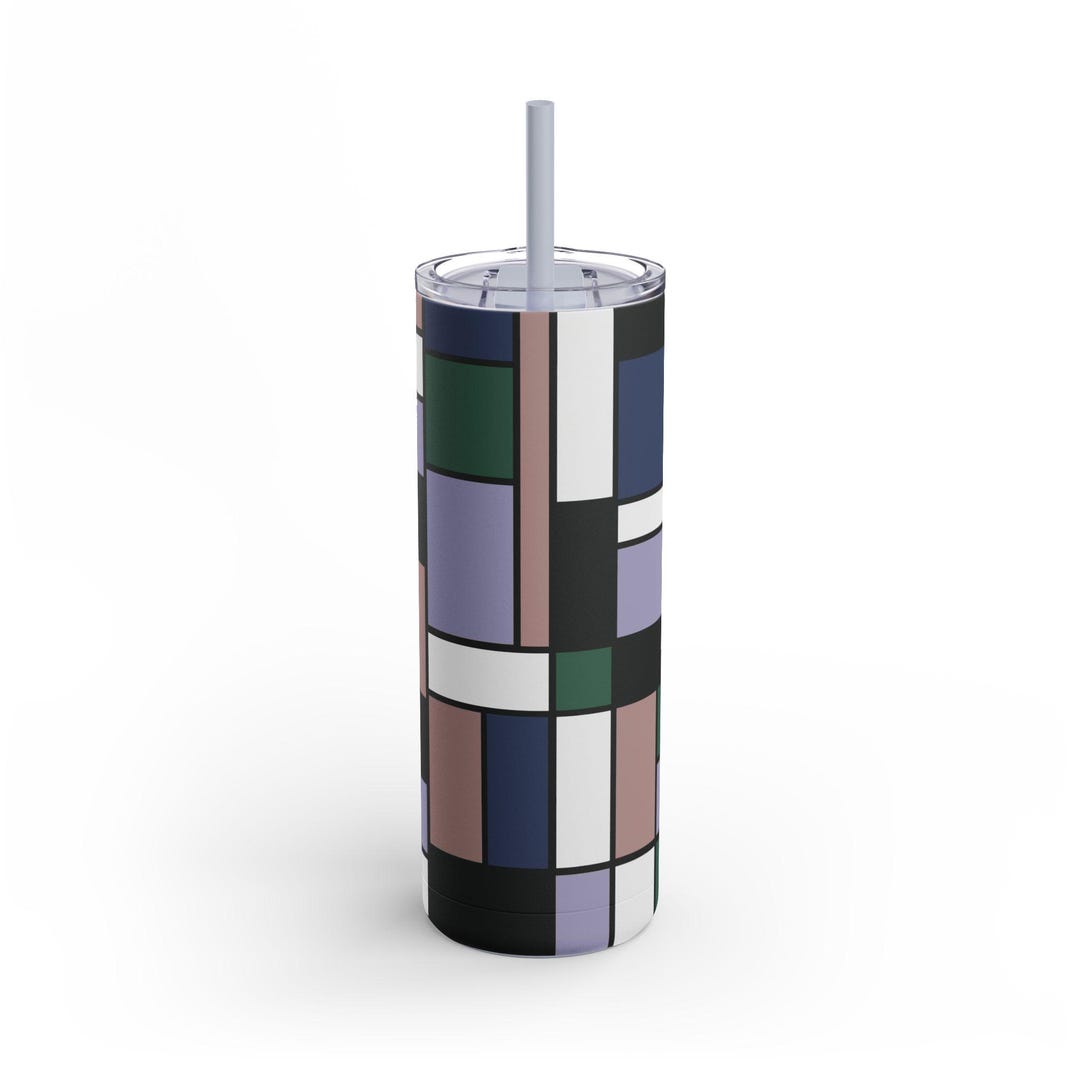 Colorblock Stainless Steel Tumbler winter 20oz Mondrian Inspired Mid ...