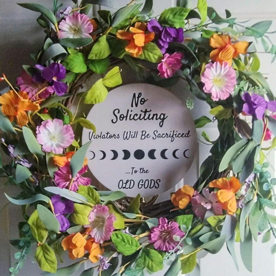 Sacrificial Solicitation Door Sign | Birch Wood | No Soliciting ...