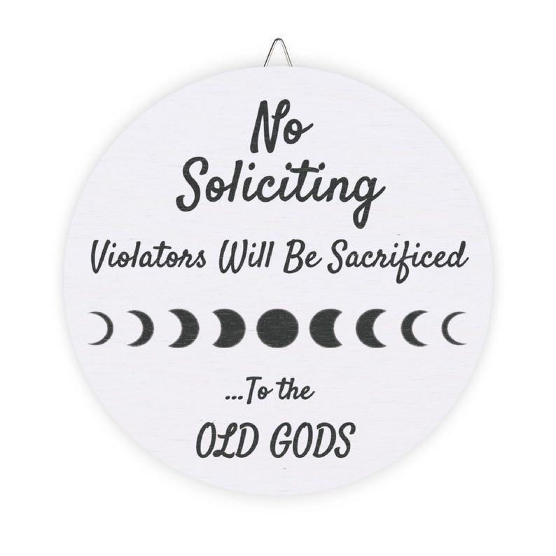 Sacrificial Solicitation Door Sign | Birch Wood | No Soliciting ...