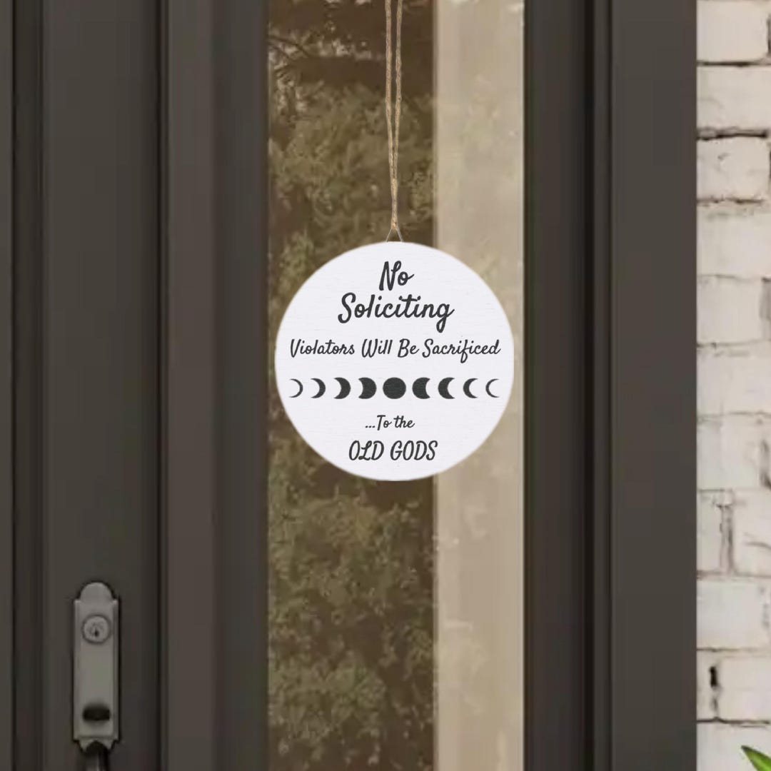 Sacrificial Solicitation Door Sign Birch Wood No Soliciting Wiccan Humorous Pagan - Etsy