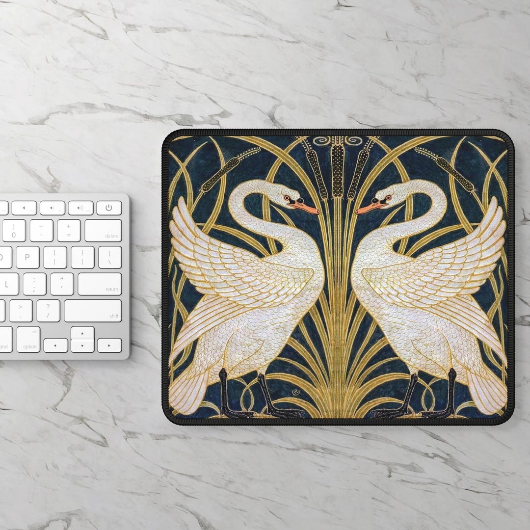 Swan and Iris Mouse Pad: Walter Crane Art Nouveau Art History Nature ...