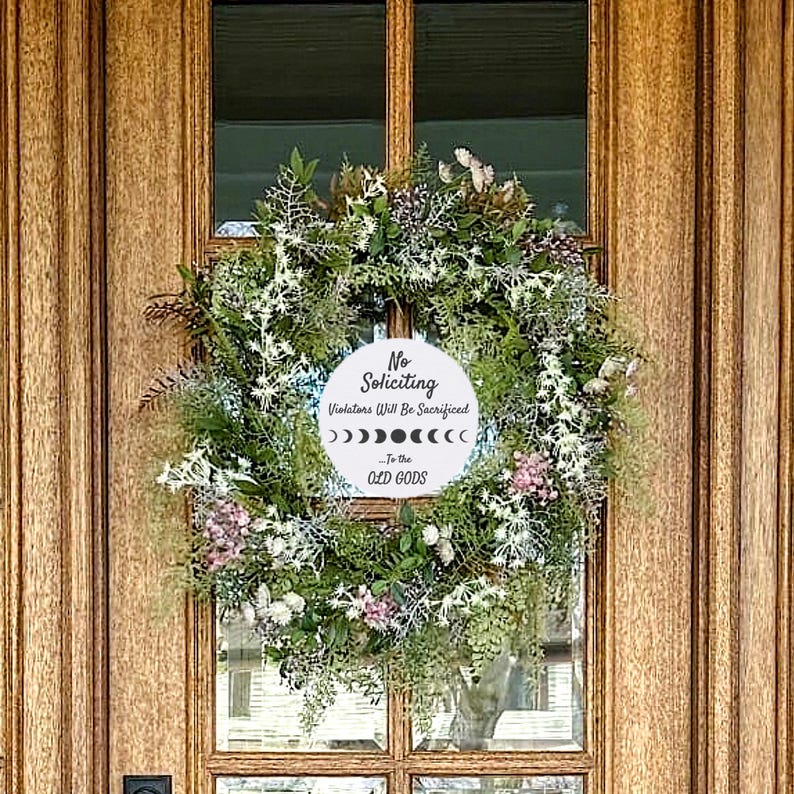 Sacrificial Solicitation Door Sign | Birch Wood | No Soliciting ...