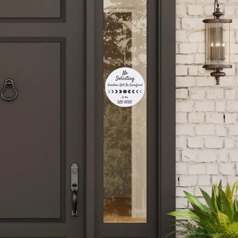 Sacrificial Solicitation Door Sign | Birch Wood | No Soliciting | Wiccan | Humorous | Pagan - Etsy