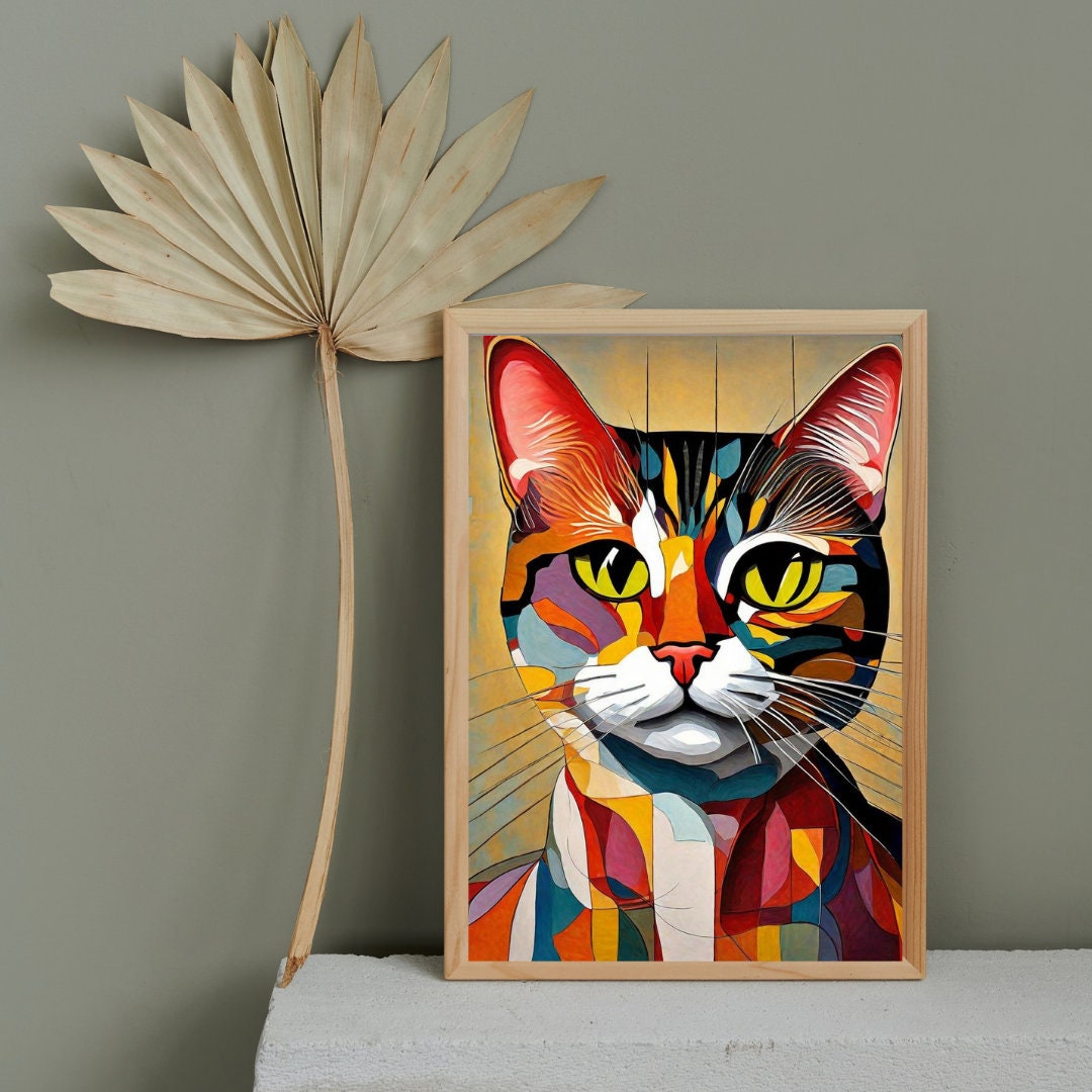 Picasso Cat Picasso Style Abstract Cat Art Digital Download Abstract ...