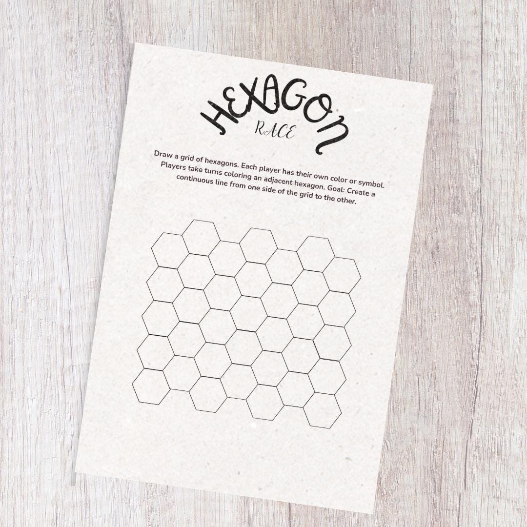 Hexagon Race Partygame, Printable PDF Sheets - Etsy