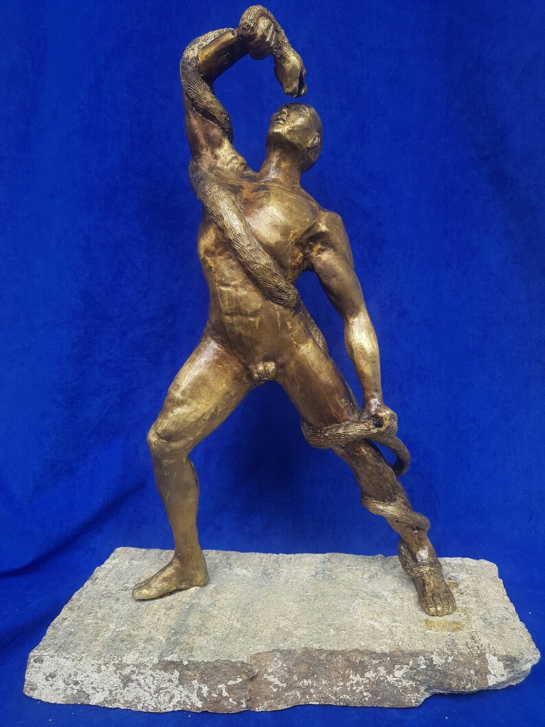An Athlete Wrestling With a Python - Etsy