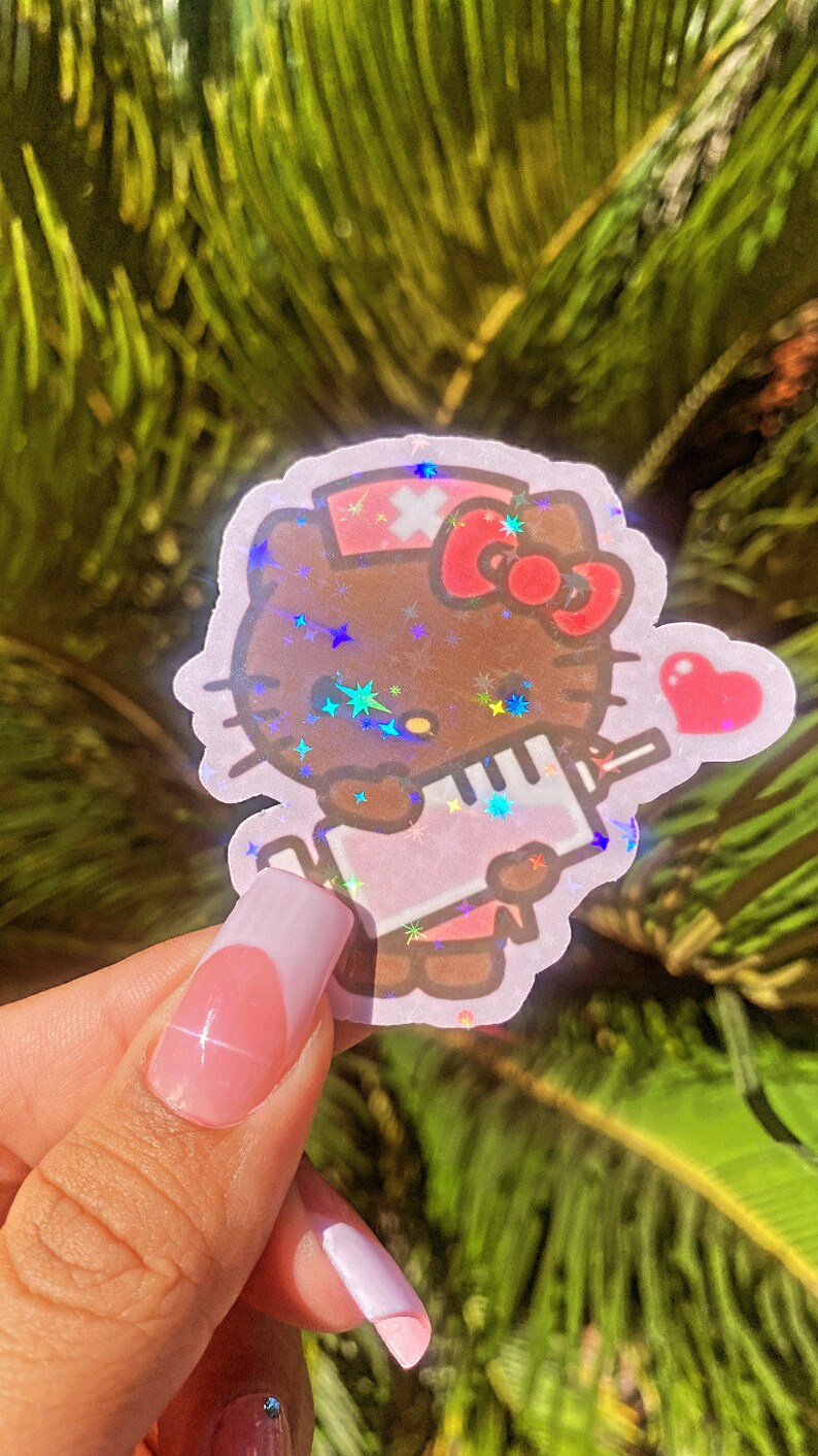 Hello Kitty Nurse Pediatrician Doctor Stickers Holographic Waterproof Etsy