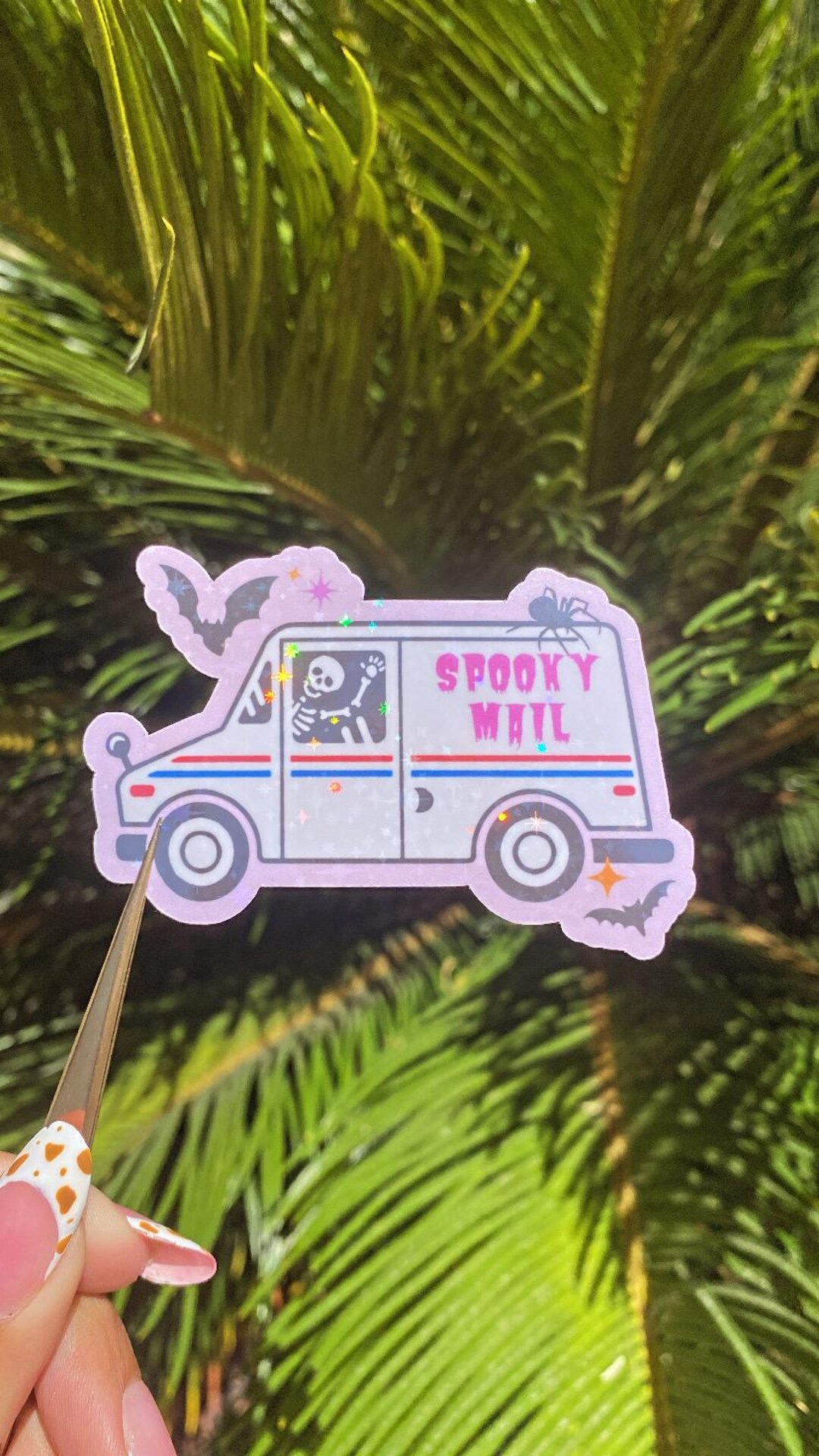 Spooky Mail USPS Truck Holographic Waterproof Sticker - Etsy