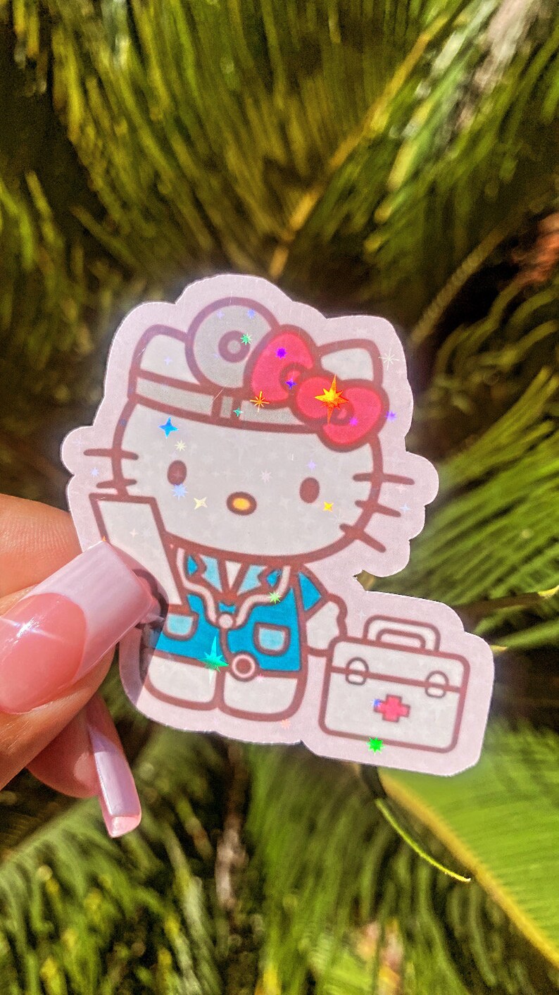 Hello Kitty Nurse , Pediatrician, Doctor Stickers Holographic ...