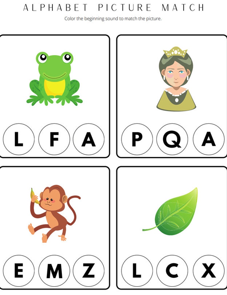 Alphabet Picture Match - Etsy