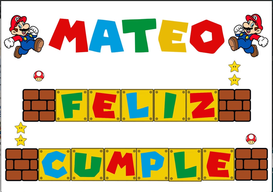 Fuente Mario Bros Impresión Digital - Etsy