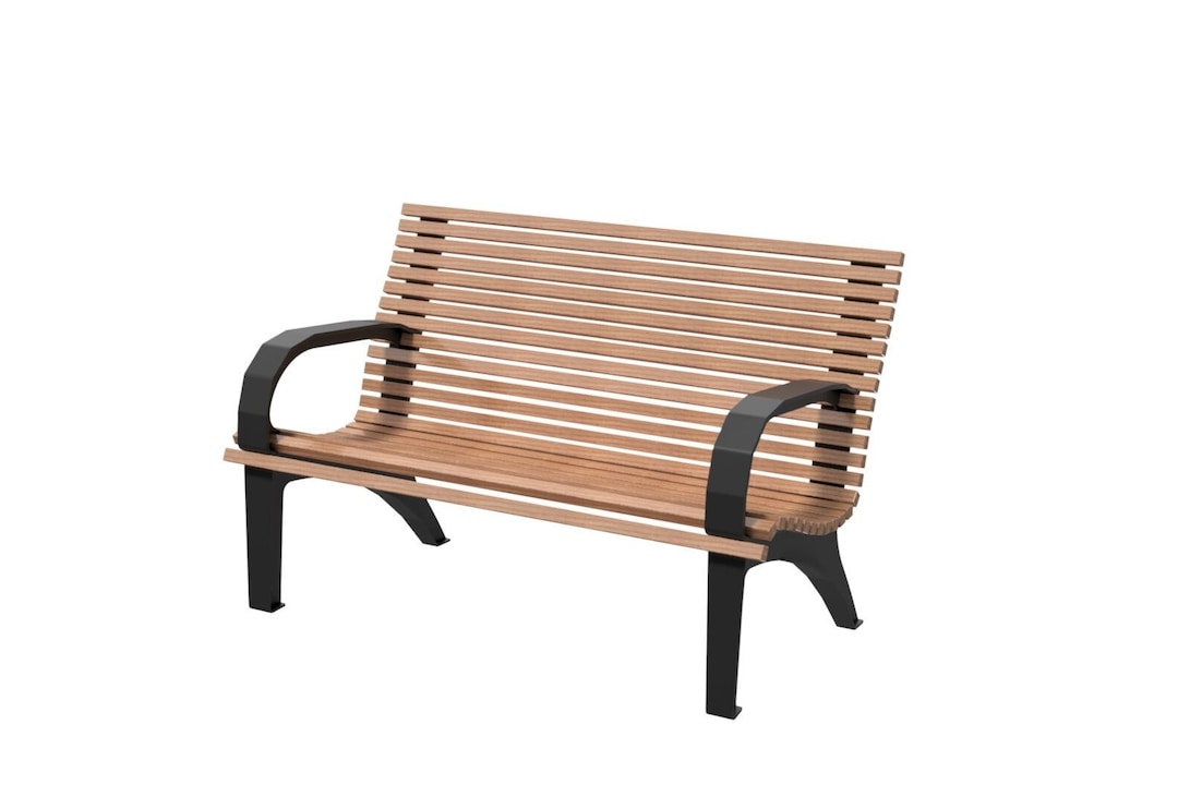 Metal & Wood Garden Bench Building Plans: DIY Outdoor Seating (DXF/PDF ...
