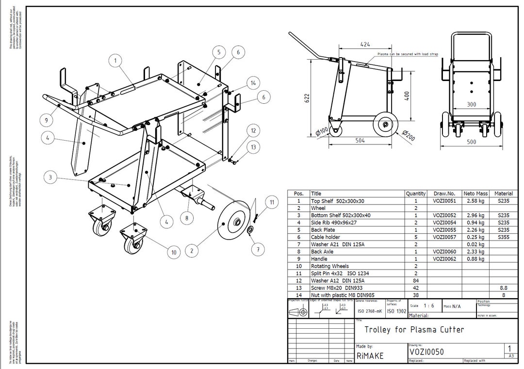 Trolley Craft for Hand Plasma Cutter Plands DXF Sheet - Etsy