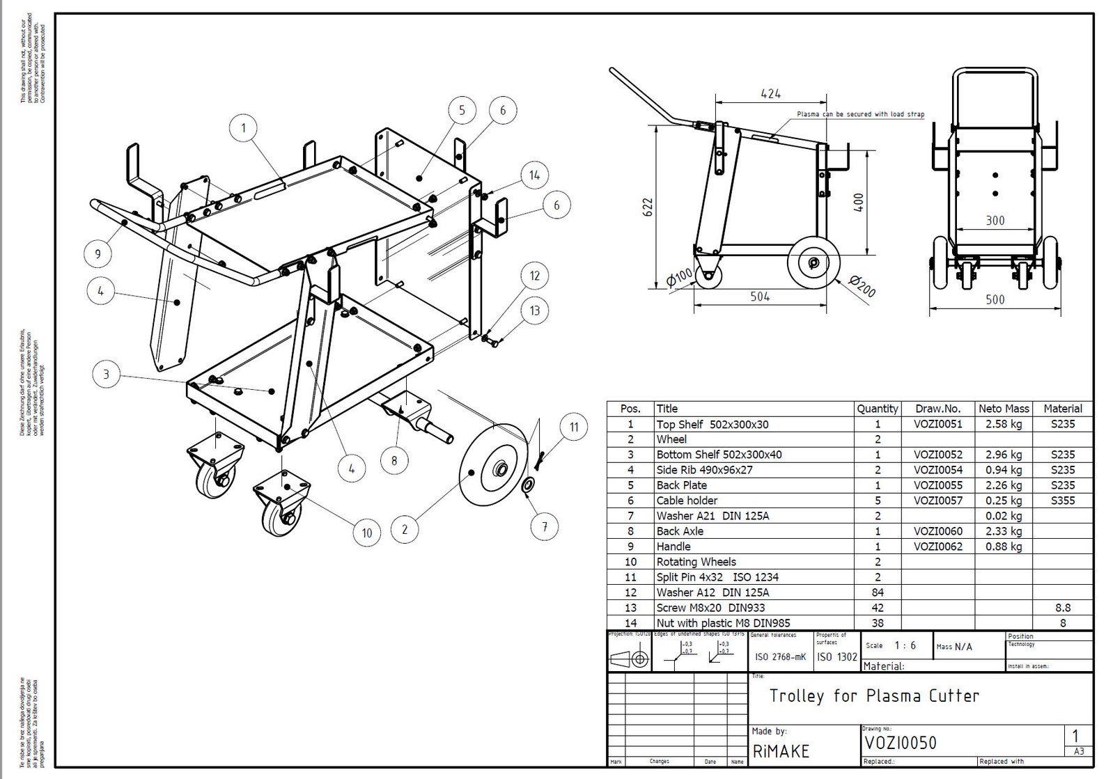 Trolley Craft for Hand Plasma Cutter Plands DXF Sheet - Etsy