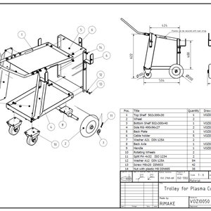 Trolley, Craft for Hand Plasma Cutter, Plands, DXF, Sheet Metal, Laser ...