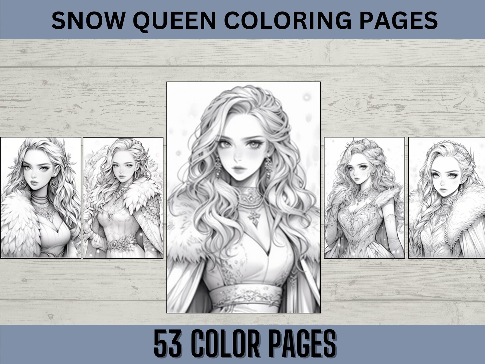 50 Snow Queen Digital Coloring Pages, Gril Coloring Pages ,printable ...