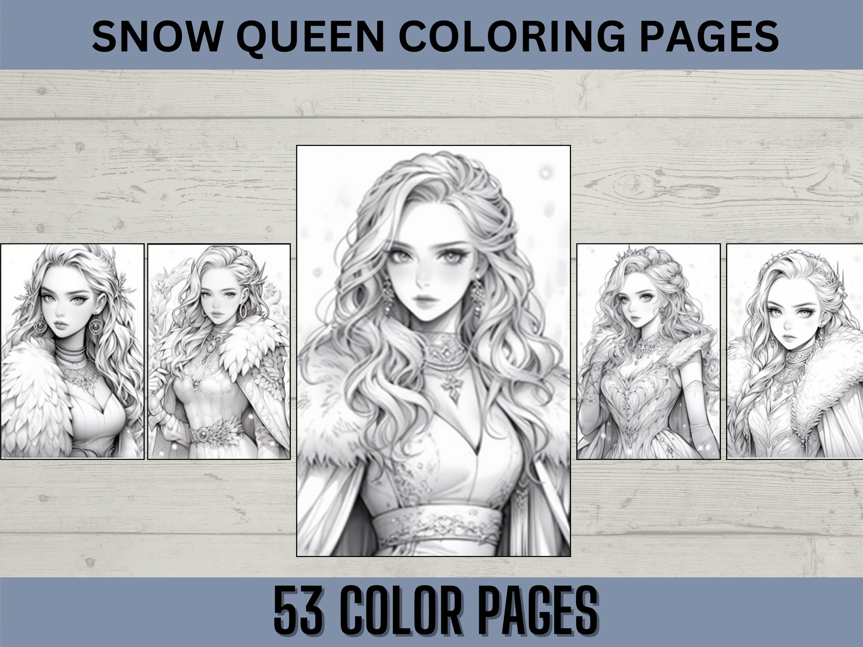 50 Snow Queen Digital Coloring Pages, Gril Coloring Pages ,printable ...