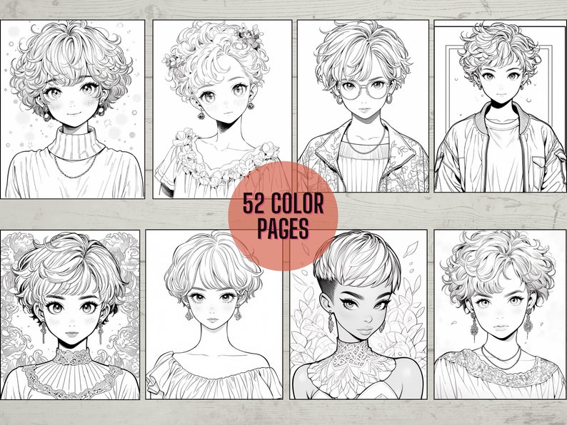 50 Pixie Girls Digital Coloring Book Pixie Girl Coloring Page Beautiful Pixie Women Instant
