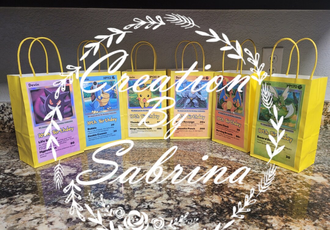 12 Pokemon Inspired Goodie Bags - Etsy
