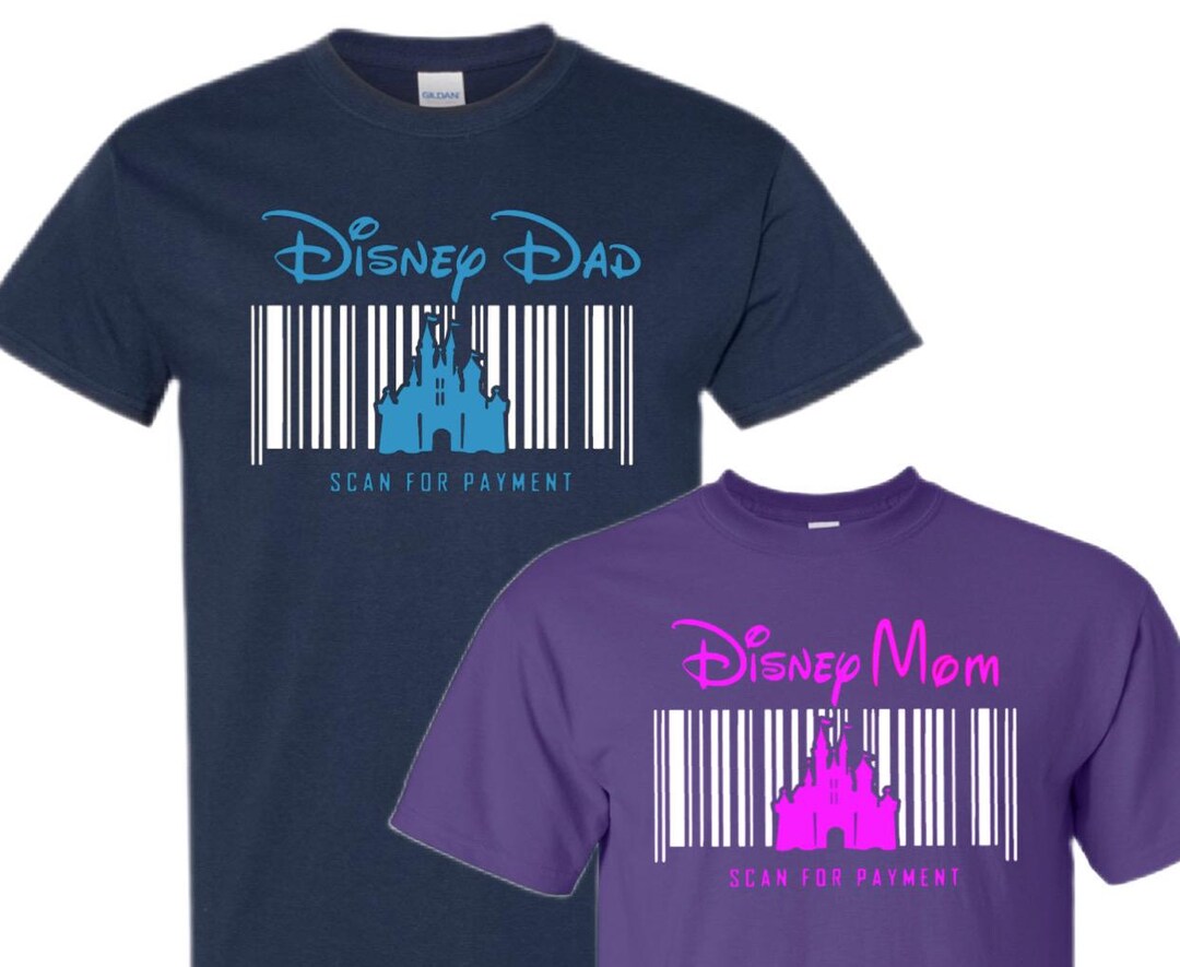 Scan for Payment Theme Park Castle T-shirts Shirt, UPC Scan Code Bar ...