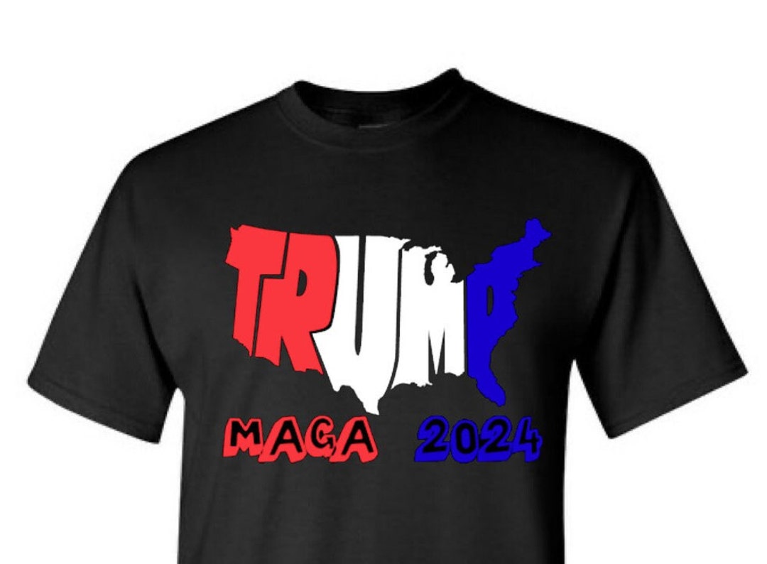 Patriotic USA Map Trump 2024 T-shirts Shirt, Trump 2024 for President ...