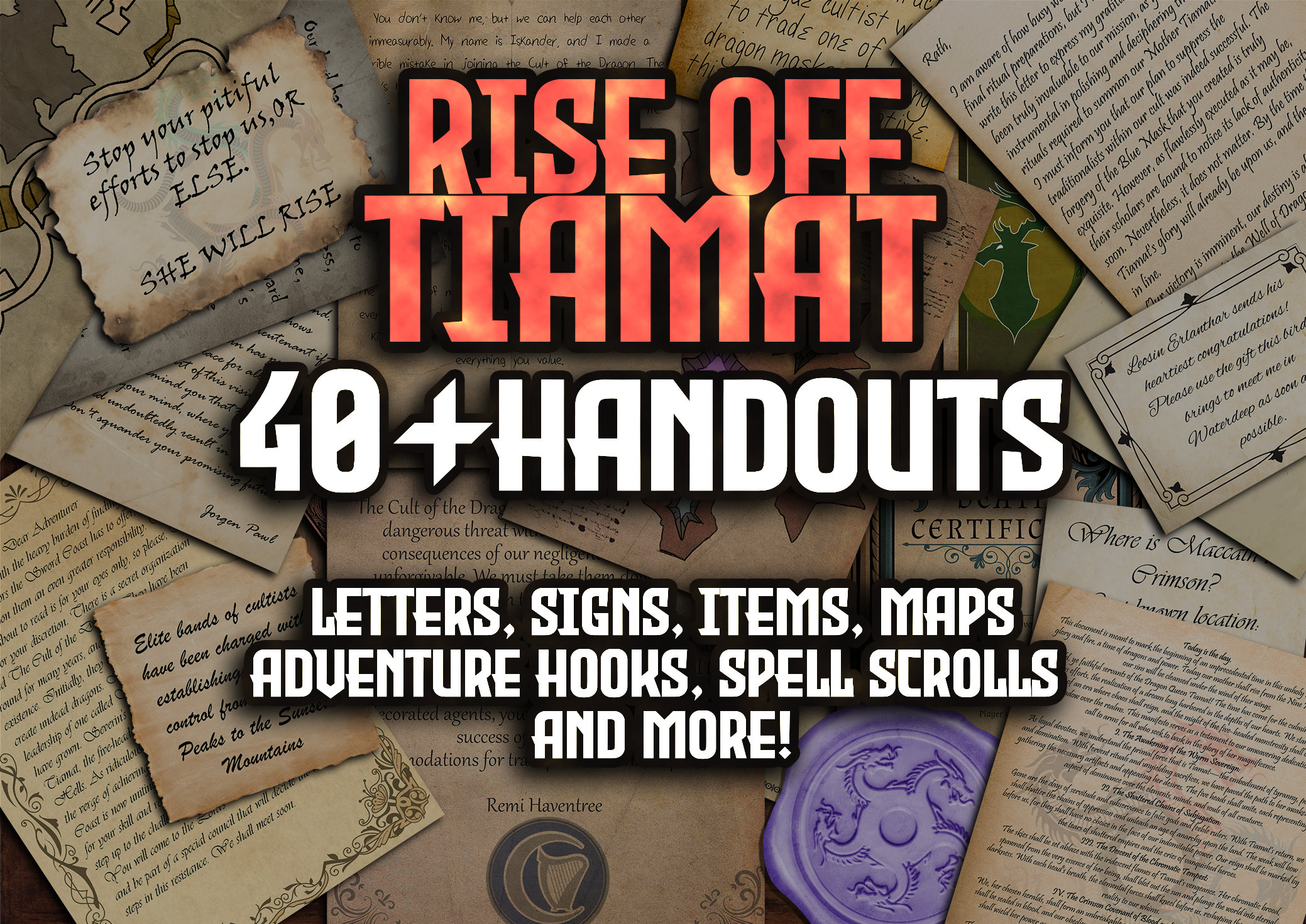 Rise of Tiamat 40 + D&D Handouts and Assets Bundle - Dnd - Dungeons and ...
