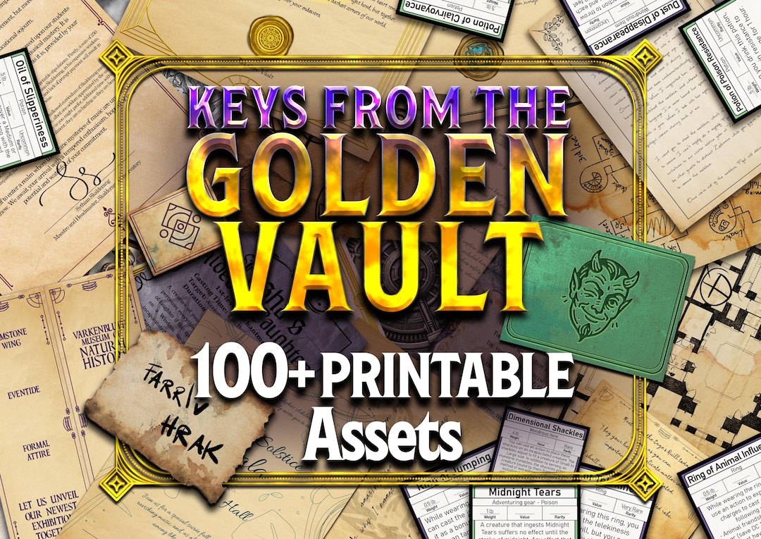 Keys From the Golden Vault D&D Handouts: 100+ Printable Immersive ...